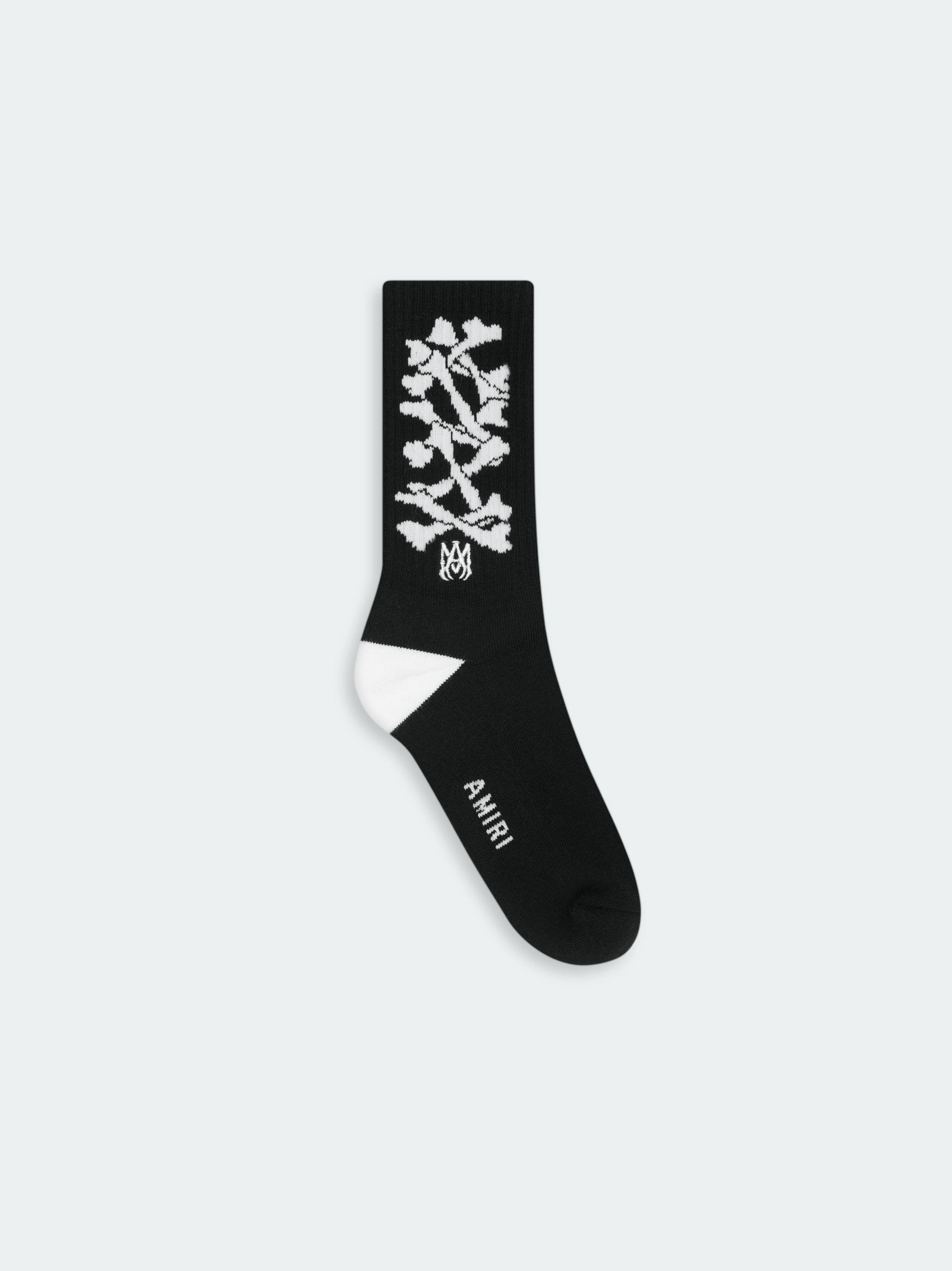 KIDS - STACKED BONES BONE SOCK - Black | AMIRI
